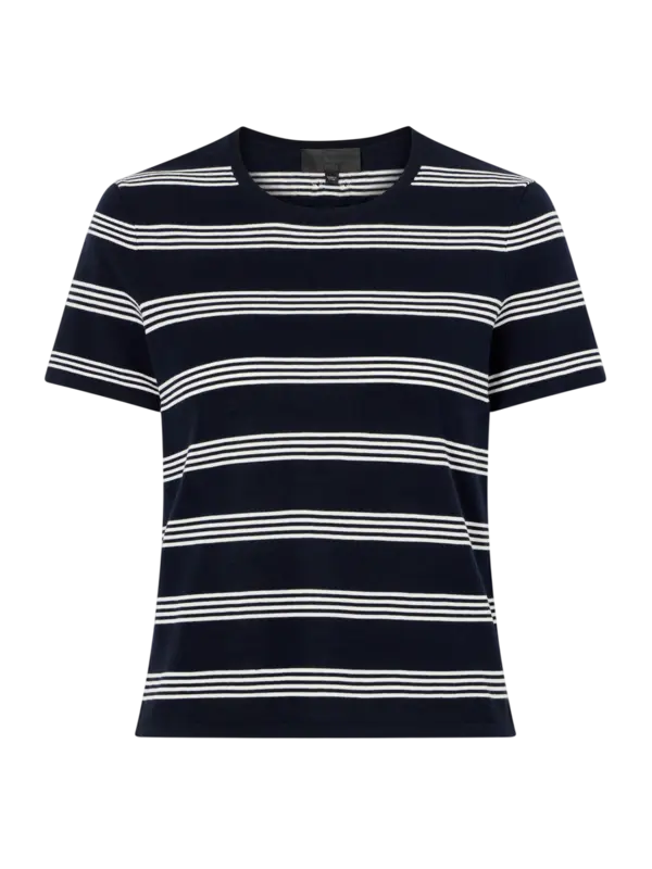NILI LOTAN Lanise Striped Cotton-jersey T-shirt - Blue