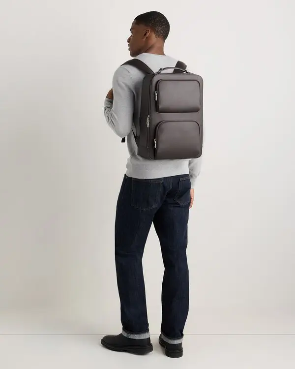 Quince Italian Saffiano Leather Laptop Backpack