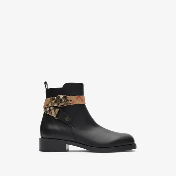 Burberry Leather Huntley Ankle Boots