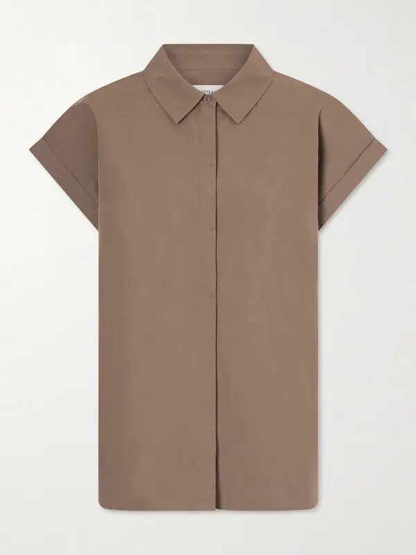 Matteau Organic Cotton Poplin Shirt - Brown
