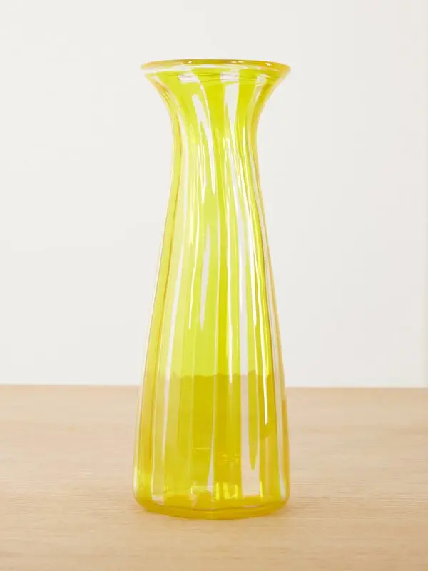 LAGUNA~B Berlingot Litro Murano Glass Vase - Yellow