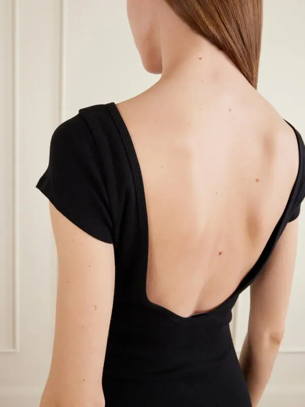 Matteau Open-back Cotton-jersey Mini Dress - Black