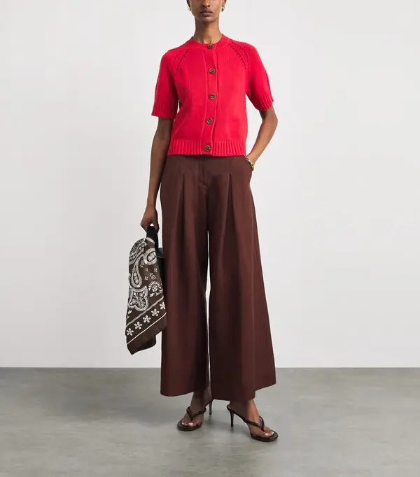 ME+EM Organic Cotton Knit Top With Pointelle Detailing