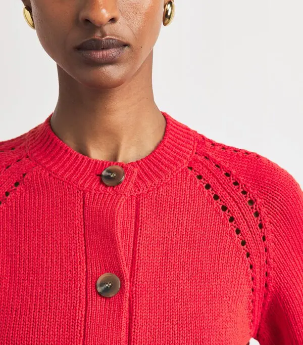 ME+EM Organic Cotton Knit Top With Pointelle Detailing