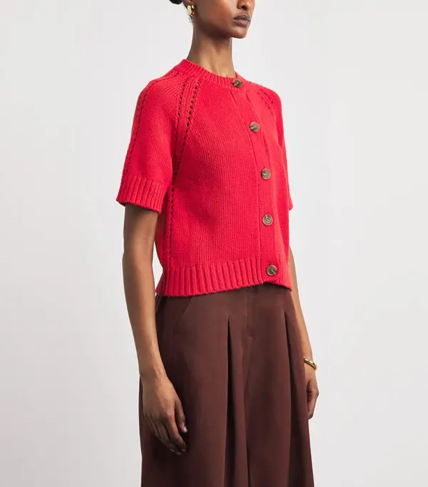 ME+EM Organic Cotton Knit Top With Pointelle Detailing