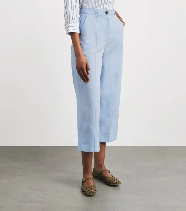 ME+EM Straight Cropped Trousers - Blue