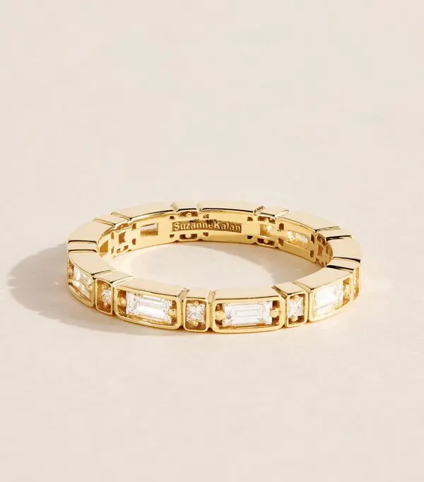 SUZANNE KALAN 18k Yellow Baguette Diamond Eternity Ring - Gold