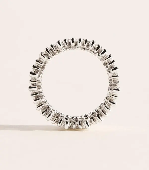 SUZANNE KALAN 18kt Gold Baguette Diamond Eternity Ring - White