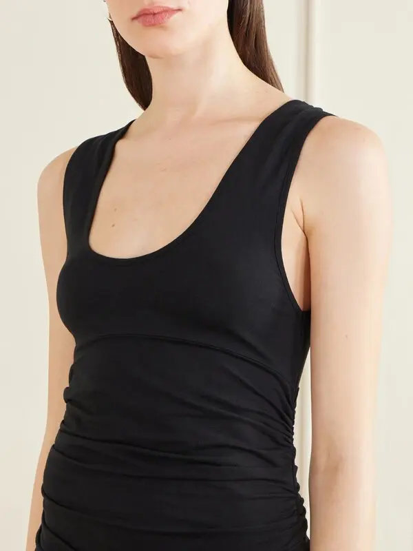 Another Tomorrow Ruched Stretch-jersey Maxi Dress