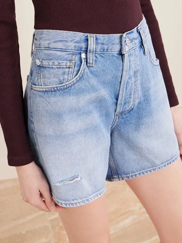 Citizens Of Humanity Billie Distressed Organic Denim Shorts