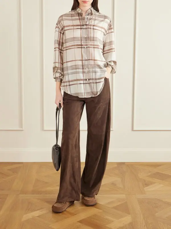 Brunello Cucinelli Suede Slip-on Moccasins With Monili Beads