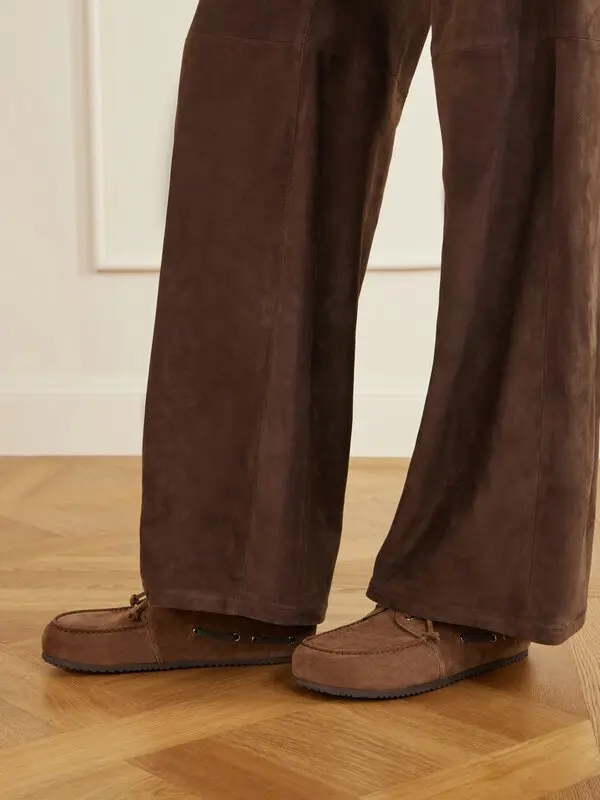 Brunello Cucinelli Suede Slip-on Moccasins With Monili Beads