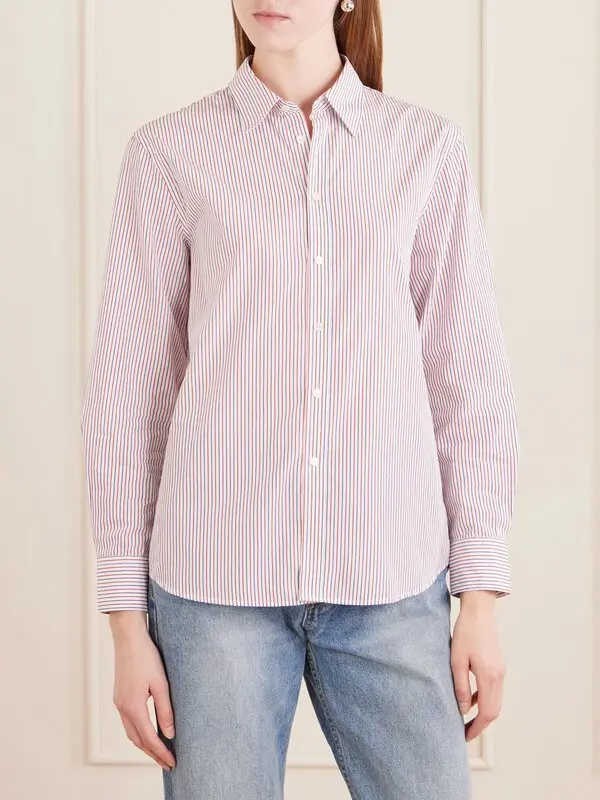 NILI LOTAN Raphael Striped Cotton Shirt