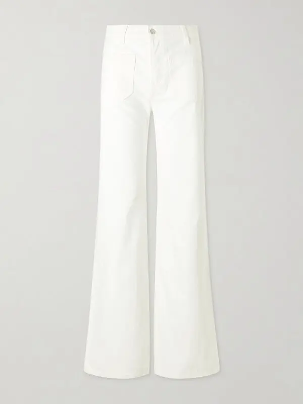 NILI LOTAN Florence High-rise Distressed Flare Jeans - Neutrals