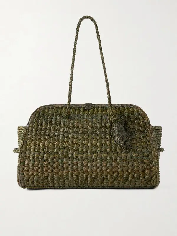 Jacquemus The Turismo Raffia Shoulder Bag - Green