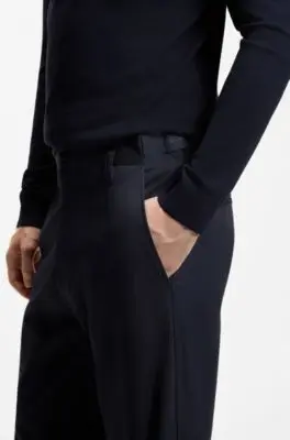 Hugo Straight-fit Mercerized Stretch Cotton Twill Pants