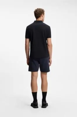 BOSS Paddy Polo Shirt With Structured Logo Patch - Dark Blue