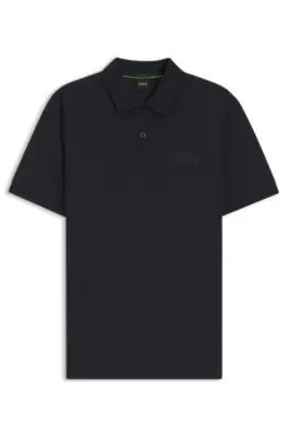 BOSS Paddy Polo Shirt With Structured Logo Patch - Dark Blue