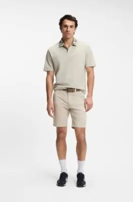 BOSS Relaxed-fit Polo With Jacquard Collar - Light Beige