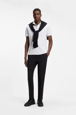 BOSS Paddy Polo Shirt With Structured Logo Patch - White
