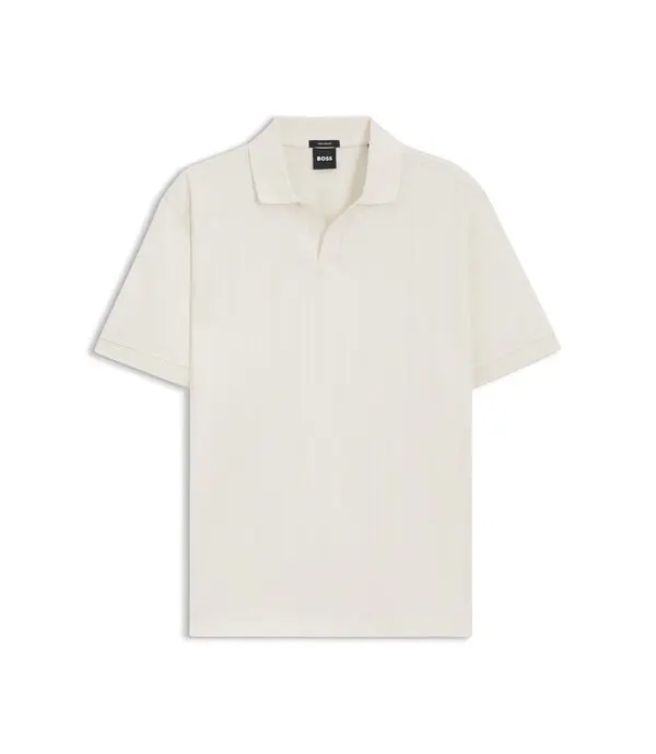 BOSS Cotton-jacquard Polo Shirt With Johnny Collar - White