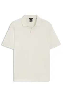 BOSS Cotton-jacquard Polo Shirt With Johnny Collar - White