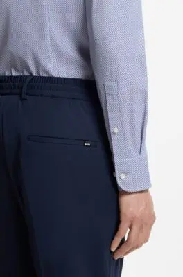 BOSS Slim-fit Shirt In Printed Performance Stretch Fabric - Light Blue