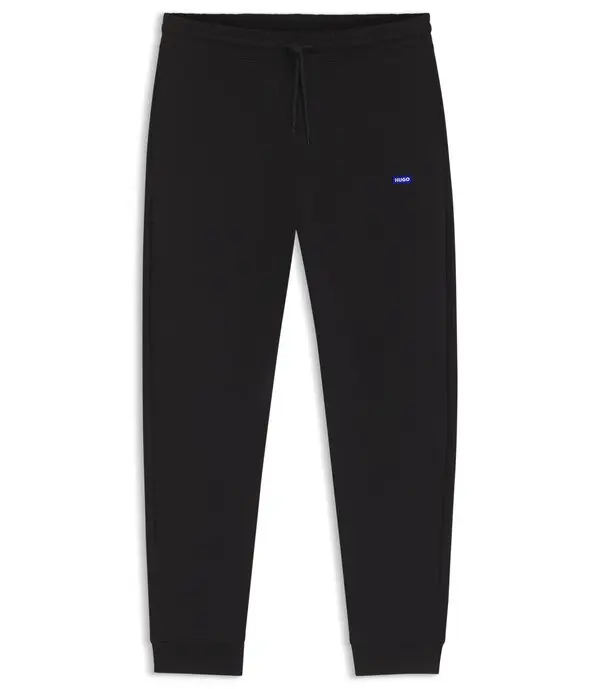 Hugo Cotton-terry Sweatpants With Logo Patch - Black