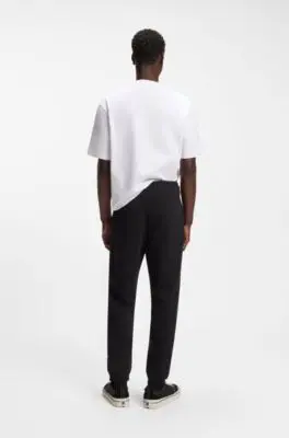 Hugo Cotton-terry Sweatpants With Logo Patch - Black