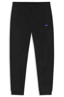 Hugo Cotton-terry Sweatpants With Logo Patch - Black