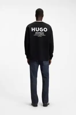 Hugo Cotton Terry Logo Sweatshirt - Black