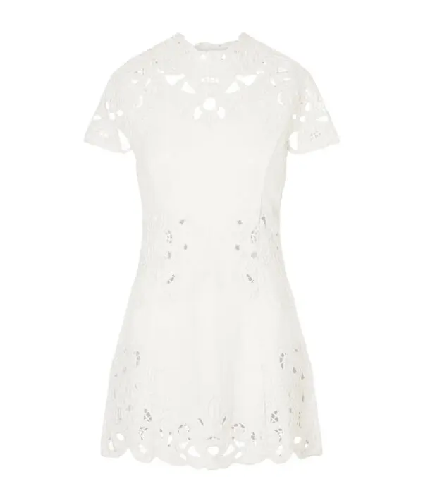 Cult Gaia Zafira Guipure-lace Linen Mini Dress - Neutrals