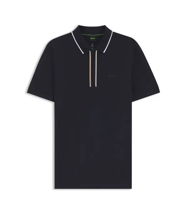 BOSS Active Slim-fit Polo Shirt In Moisture-wicking Stretch Cotton - Dark Blue