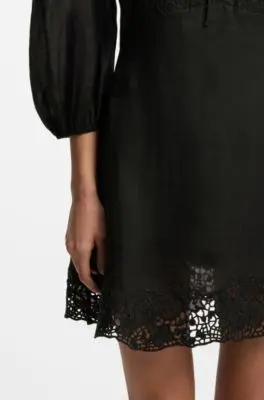 BOSS A-line Dress With Embroidered Lace Details