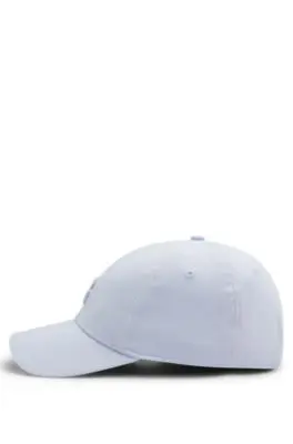BOSS Cotton Cap With Embroidered Monogram - Light Blue