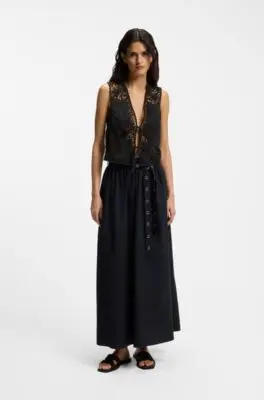 BOSS Embroidered Waistcoat With Tie Closure