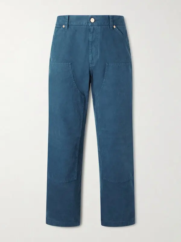 Versace Straight-leg Cotton-canvas Trousers