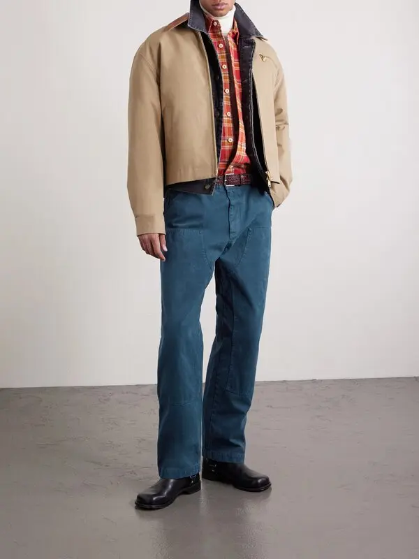 Versace Straight-leg Cotton-canvas Trousers