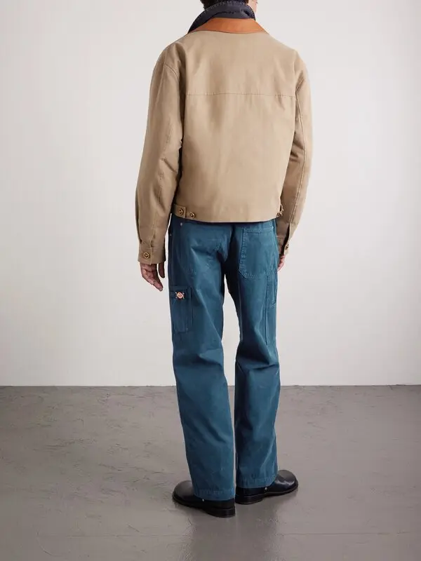 Versace Straight-leg Cotton-canvas Trousers