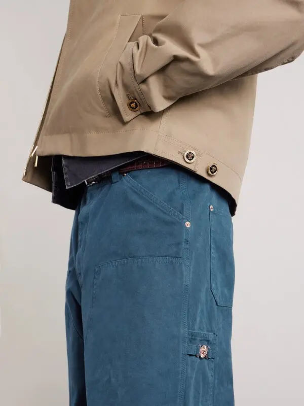 Versace Straight-leg Cotton-canvas Trousers