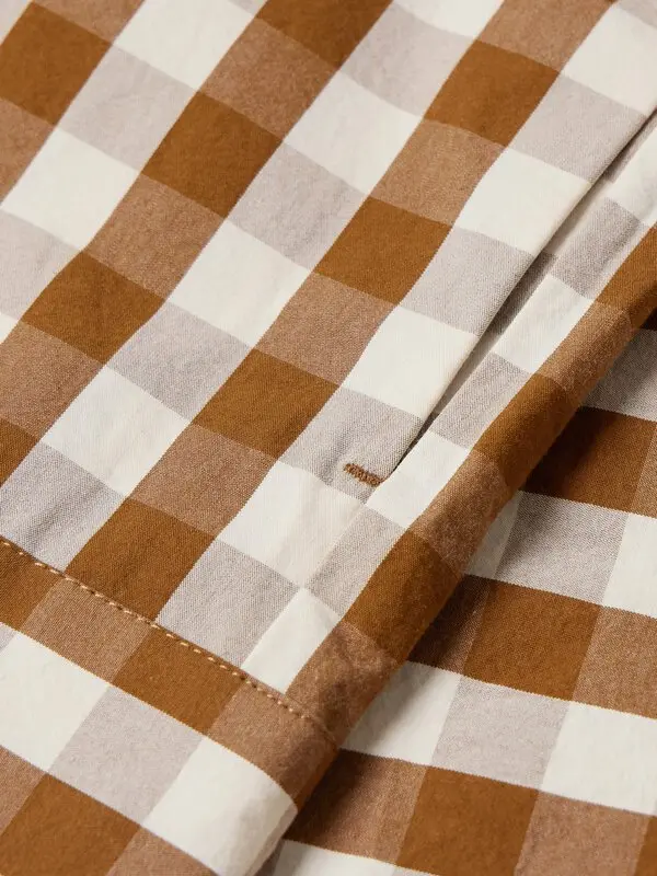 Nn07 Reed 50071 Gingham Cotton Overshirt - Neutrals