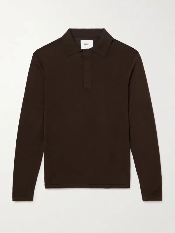 Nn07 Sammy 60047 Cotton And Silk-blend Polo Shirt