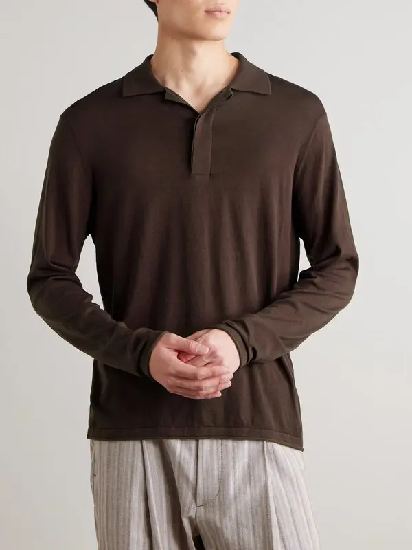 Nn07 Sammy 60047 Cotton And Silk-blend Polo Shirt