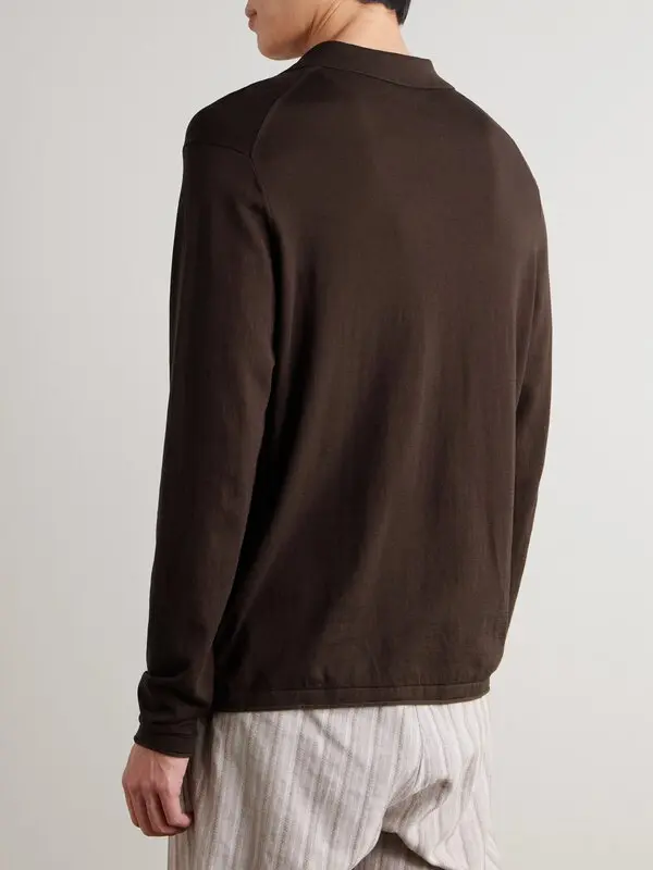 Nn07 Sammy 60047 Cotton And Silk-blend Polo Shirt
