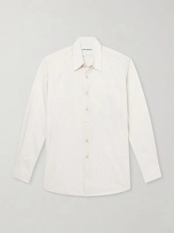 Our Legacy Above Striped Lyocell Shirt - Neutrals