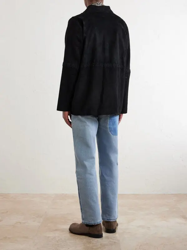 KARTIK RESEARCH Embroidered Suede Blazer