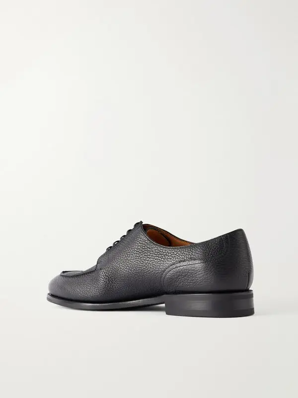 MORJAS The Split Toe Full-grain Leather Derby Shoes - Black