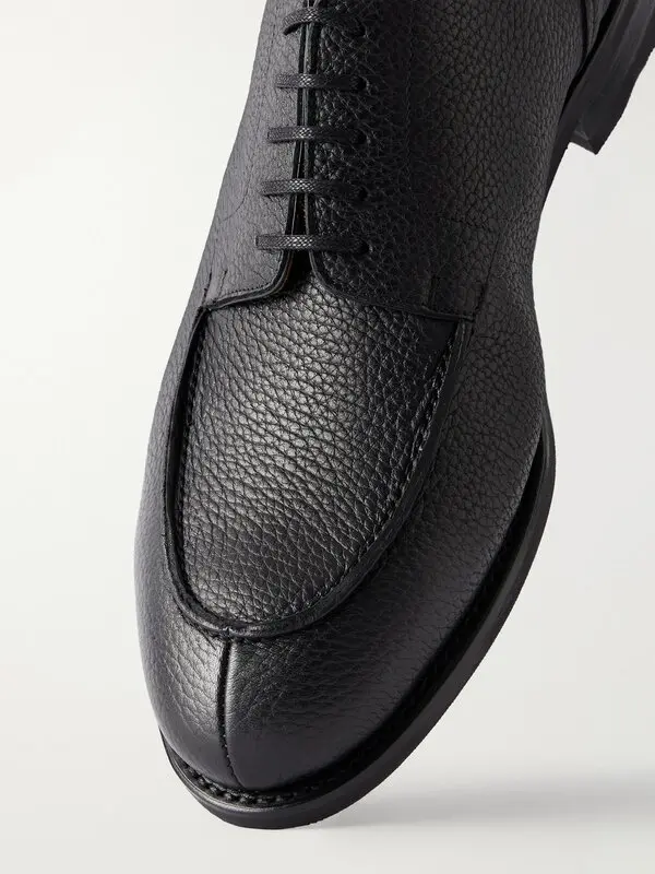 MORJAS The Split Toe Full-grain Leather Derby Shoes - Black