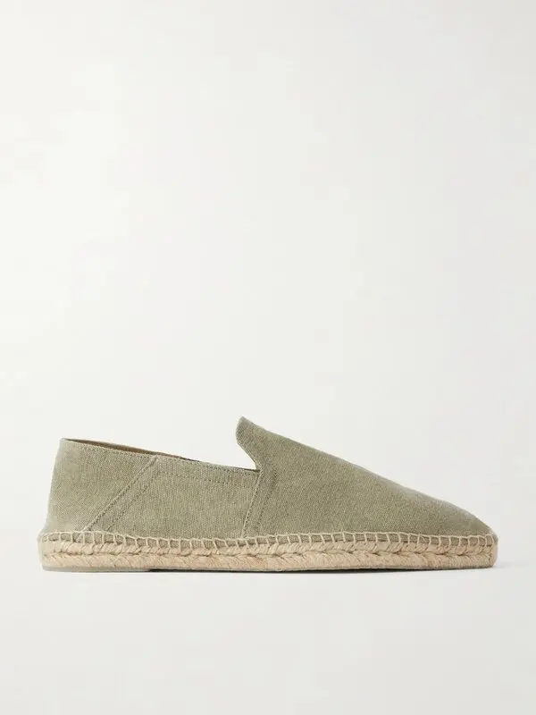 CastaÑer Canvas Espadrille Flats - Green