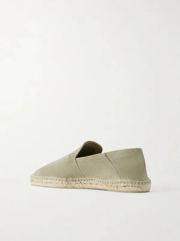 CastaÑer Canvas Espadrille Flats - Green